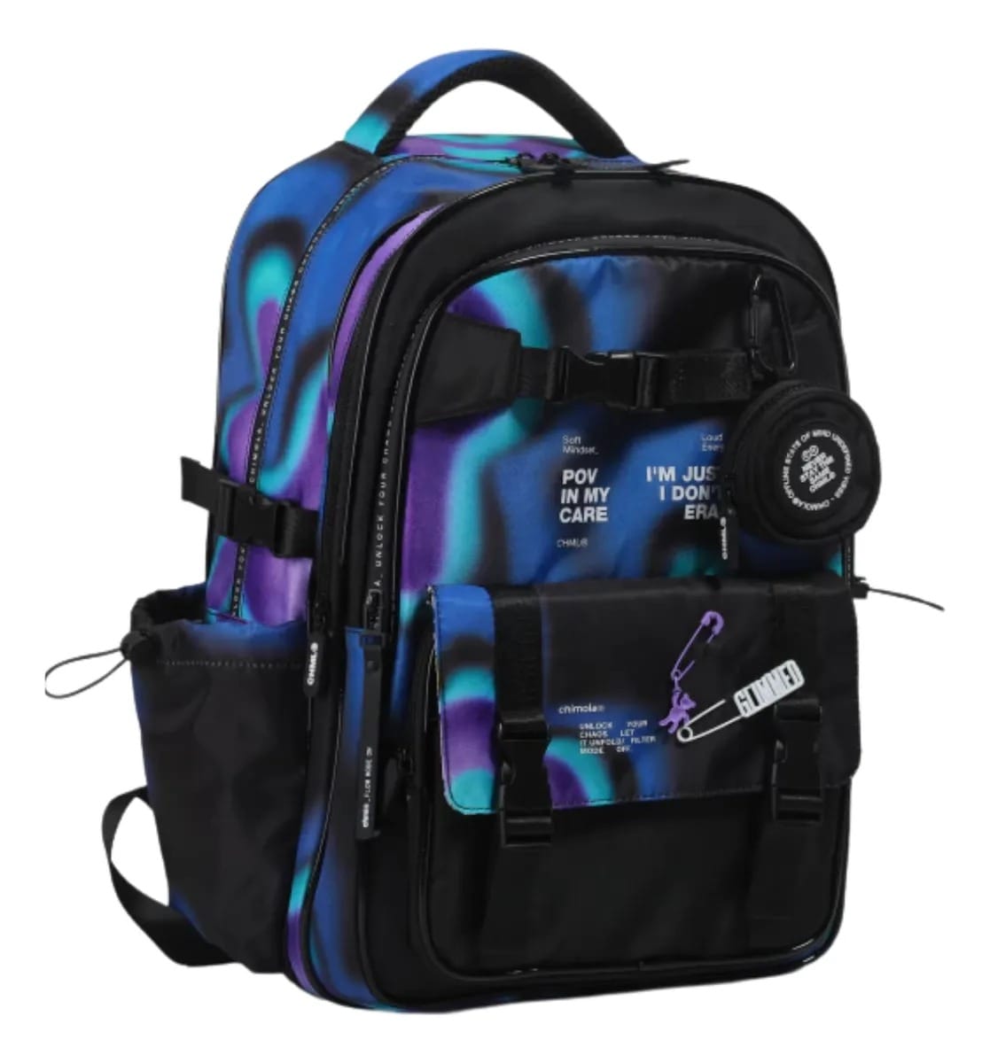 Mochila Chimola Blurred Negra Espalda 18″. Gran Capacidad. – La ...